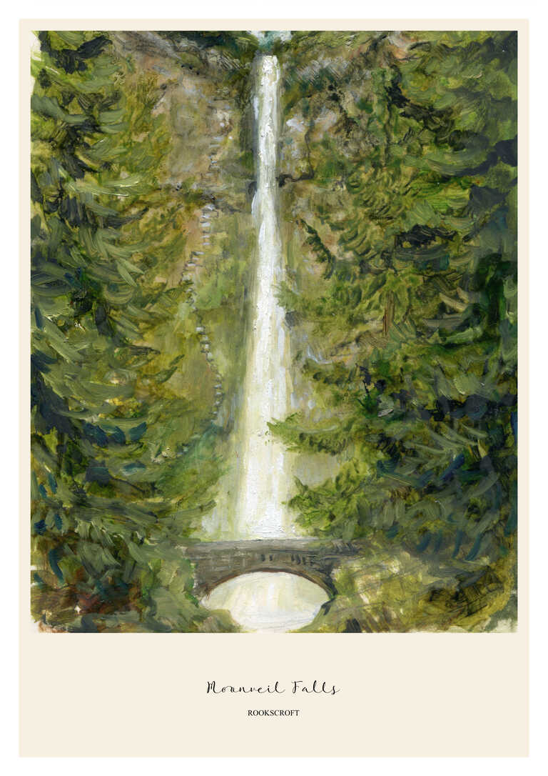 Moonveil Falls Art Poster – Rookscroft